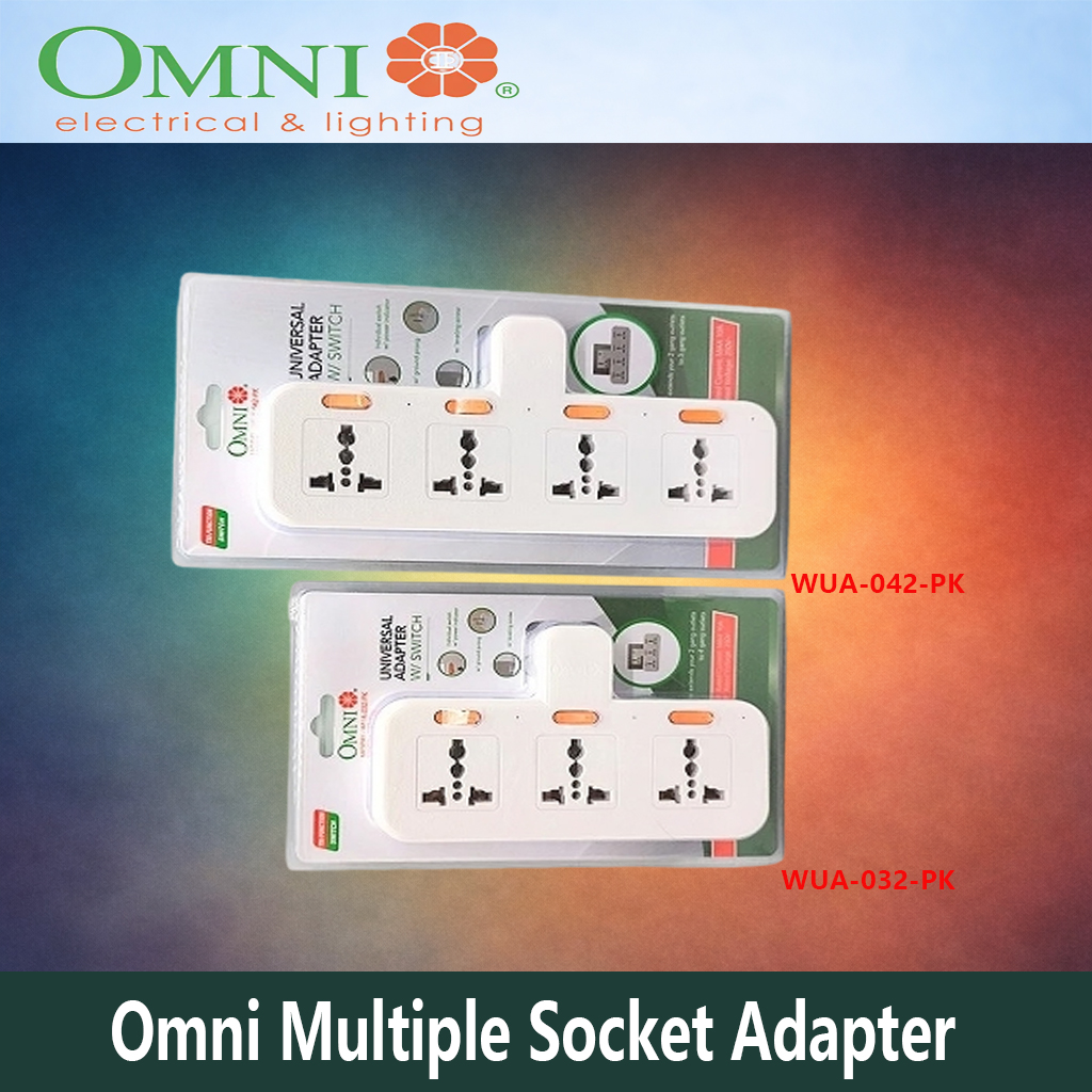 OMNI Multi Socket Adapter Universal Outlet Extender 3 4 6 Outlet Power ...