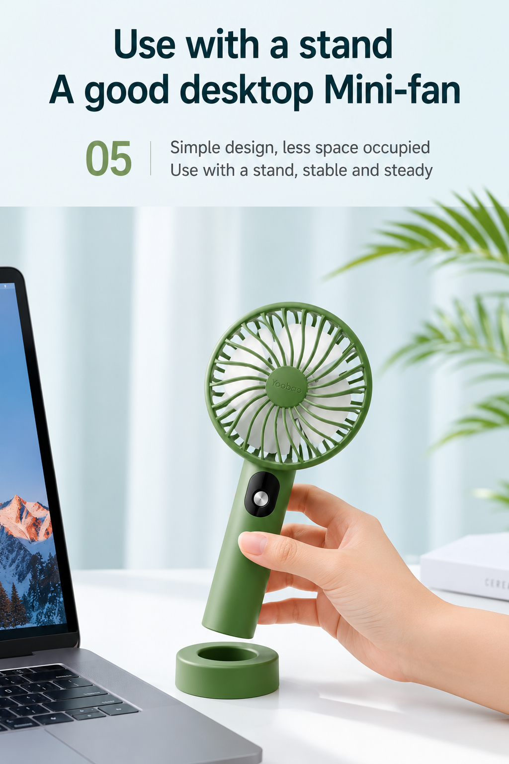 Yoobao F3S Hand Held Rechargeable Mini Portable Fan with Flexible 3 ...