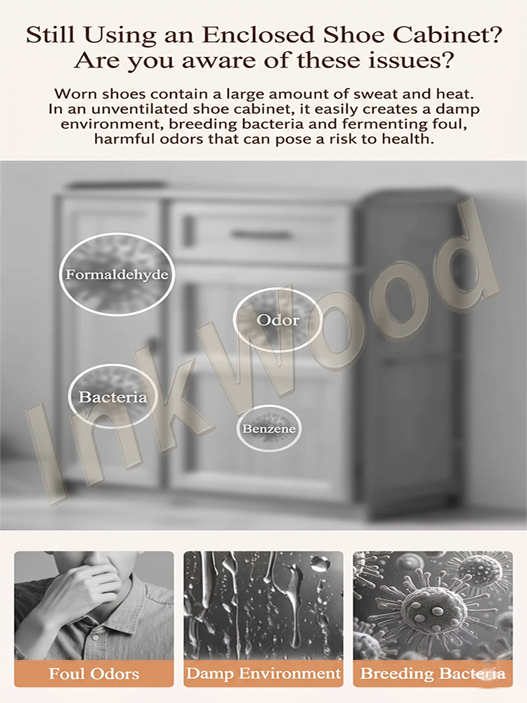 【WITH FREEBIE】Bamboo Shoe Rack Organizer Cabinet Breathable Rattan Door ...