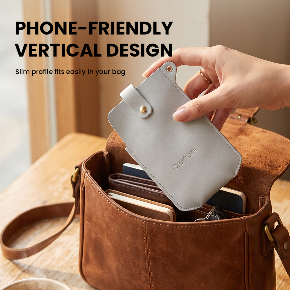Orashare OB12 Leather Phone Pouch PU Water Resistant Snap Button Soft ...