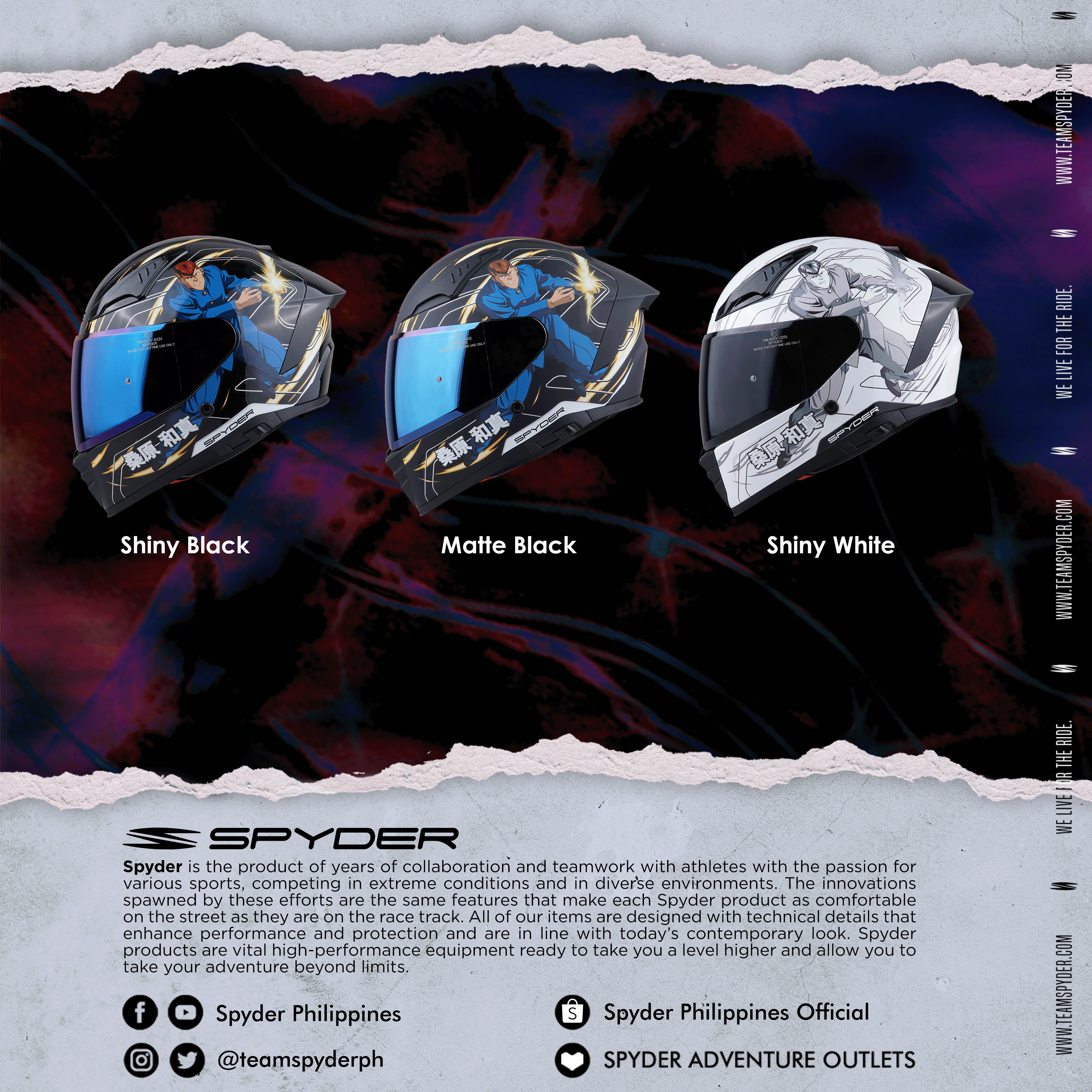 NEW RELEASE SPYDER x YuYu Hakusho Havoc GD Kuwabara SD Full Face ...