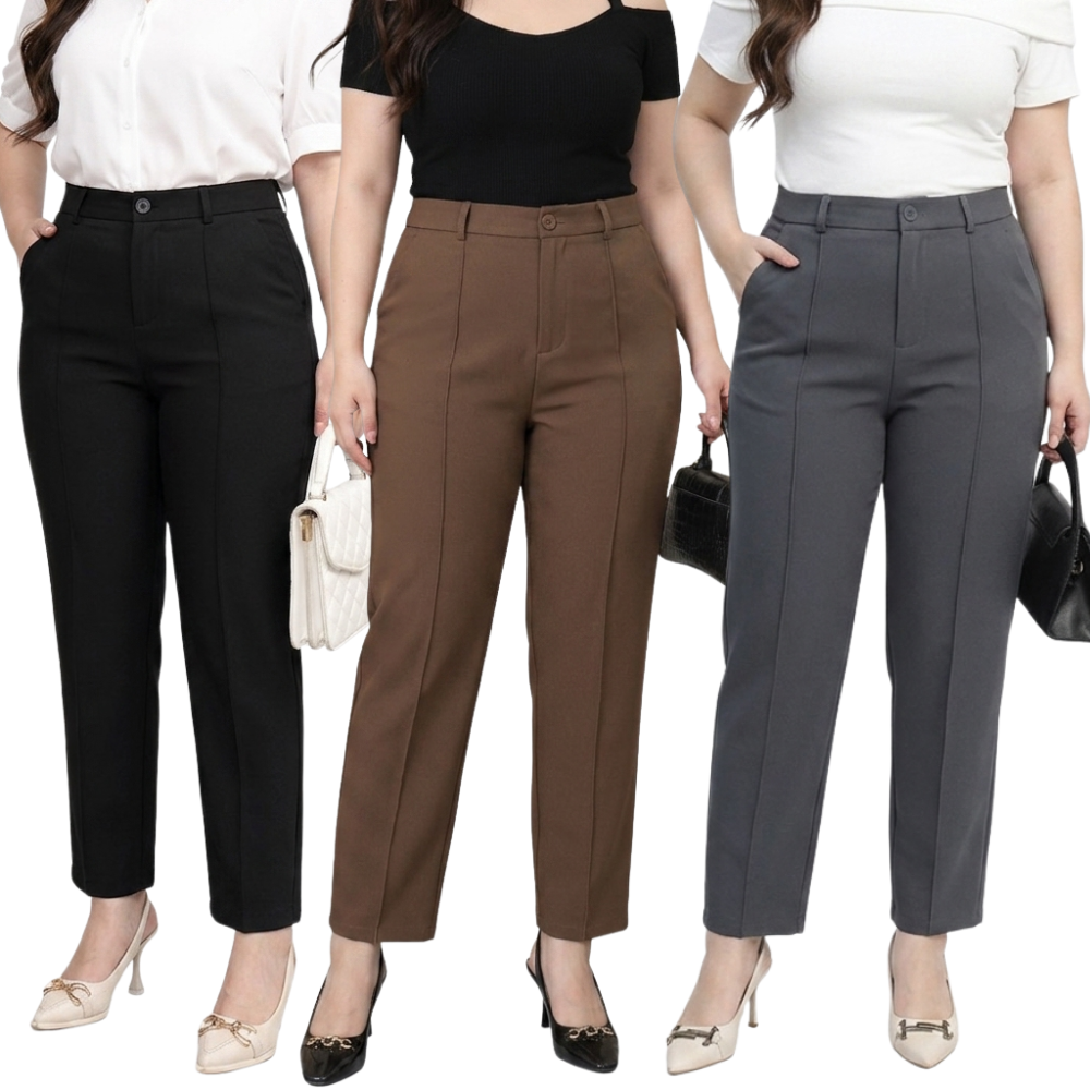 Hello Moderne Elegant Straight Cut Trouser Pants with Front Lining ...