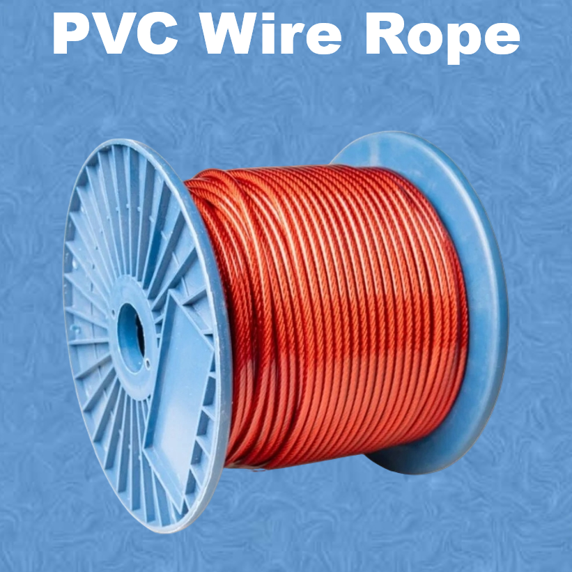 PVC Coated Wire Rope 2mm 10-30m Galvanized Core Plastic Coated Steel ...
