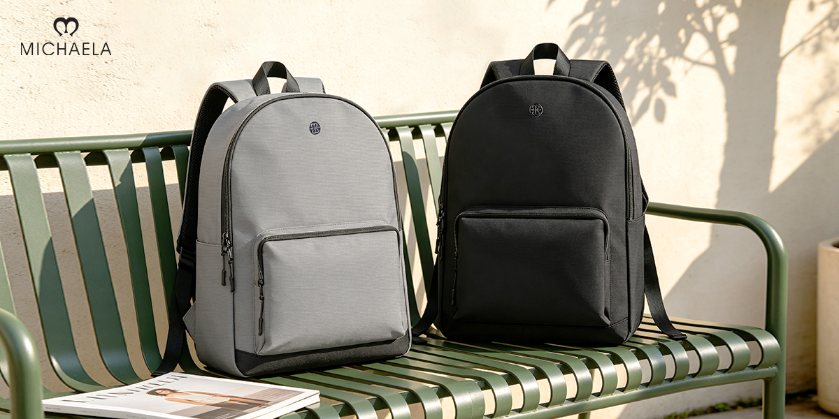 MICHAELA Minimalist Campus Backpack Laptop Sleeve Roomy School Bag for ...