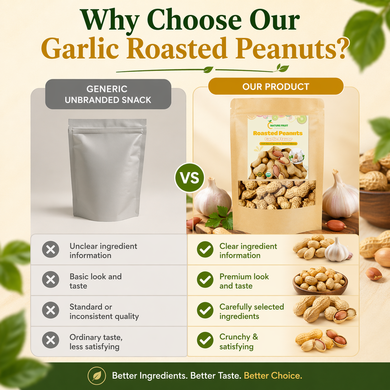 Garlic Roasted Peanuts Crunchy Healthy Snack | Low Oil Daily Nut Snack ...