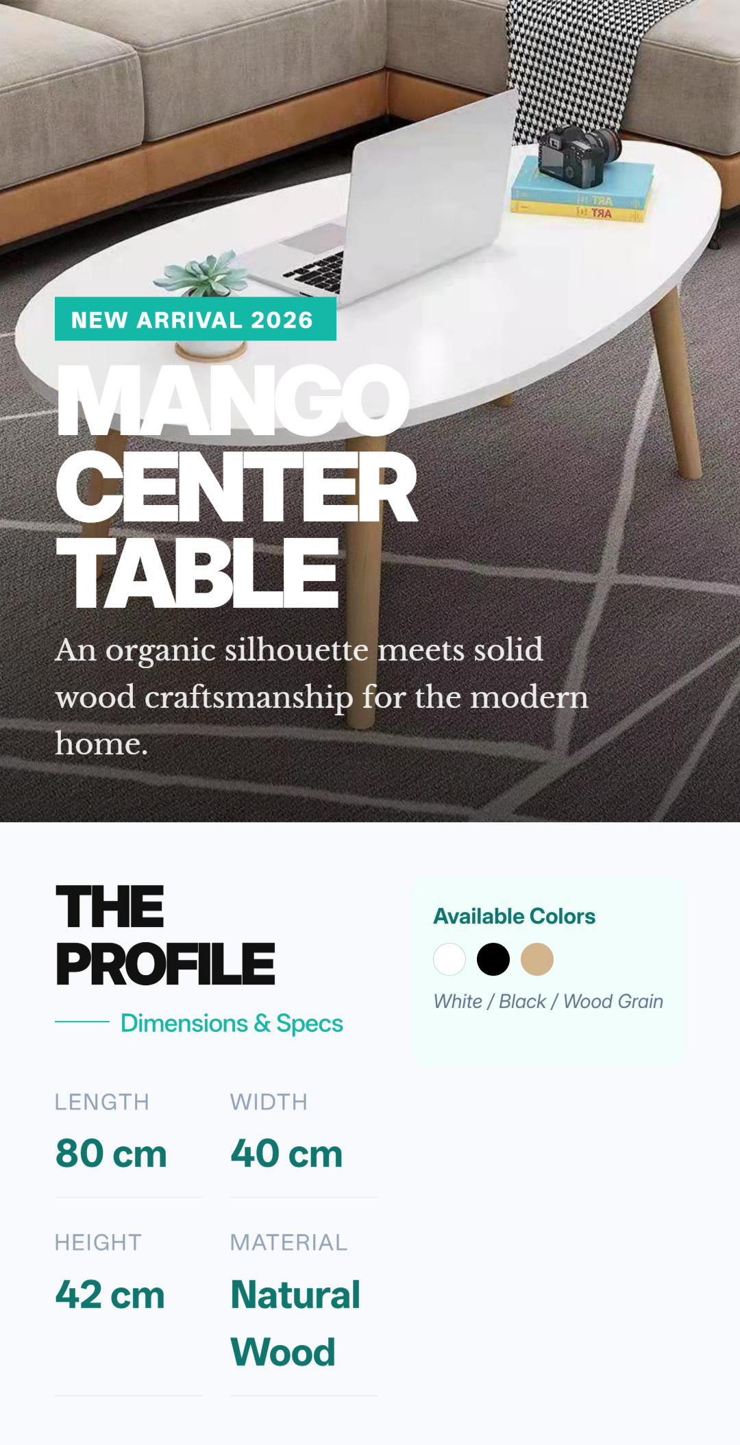 ‼️COD‼️Simple Coffee Table Modern Small Waterproof Sofa Center Table ...