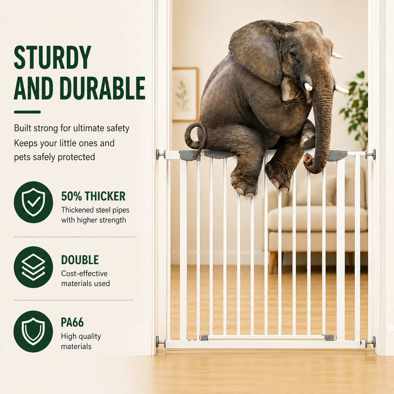 Gate for Baby Safety No Drill Auto Lock Extendable Safety Gate for Baby ...