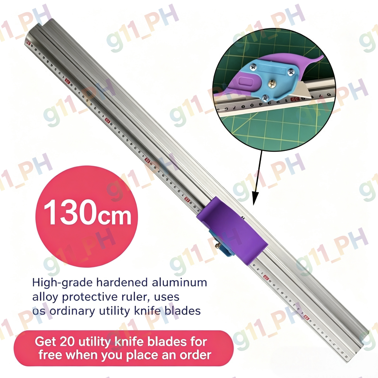 Sliding Cutting Ruler KT Board pvc Paper Fabric Cutting Ruler Anti-Slip ...