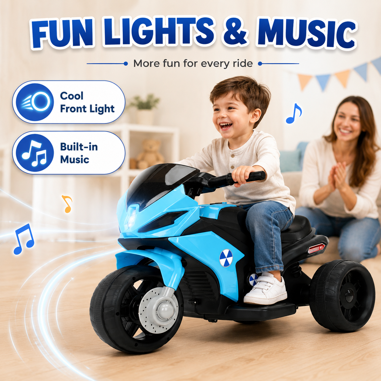 Motor for kids electric rechargeable battery motorbike for kids music ...