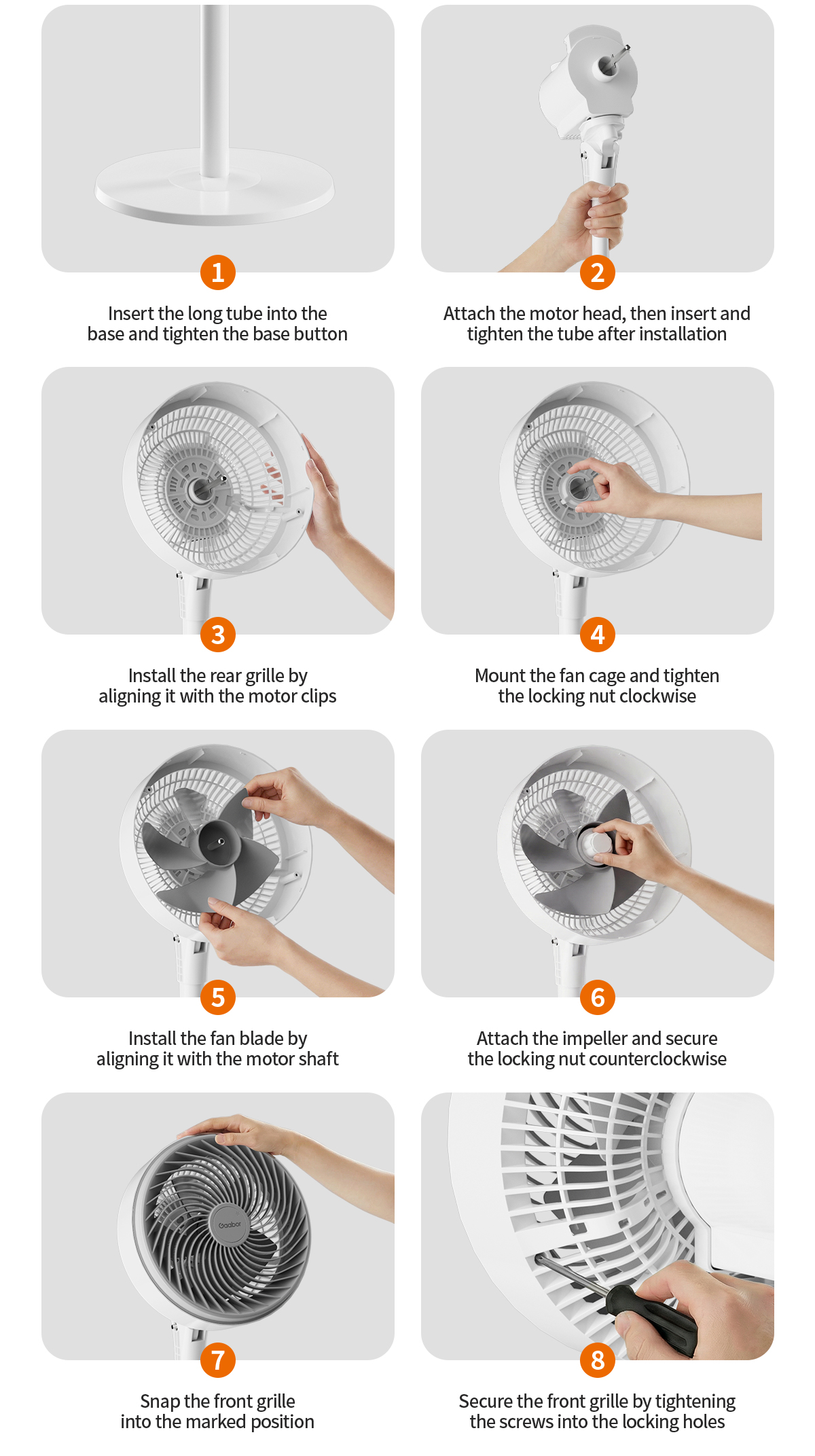 Gaabor 3 Speed Adjustable Fan 5 Blades Design Adjustable Tilt Angle ...