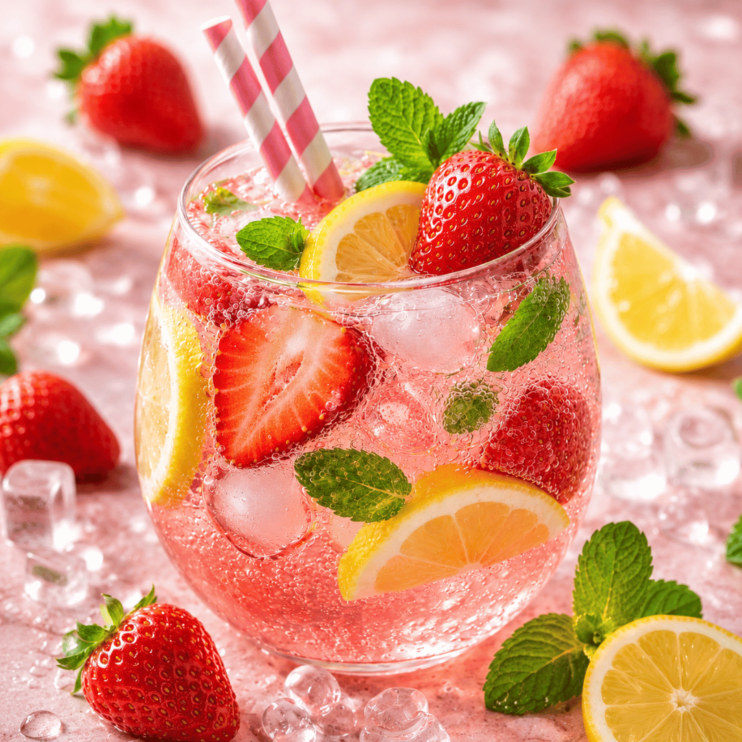 Strawberry Lemon Tea Powder Sweet Citrus Iced Drink Refreshing Fruit ...