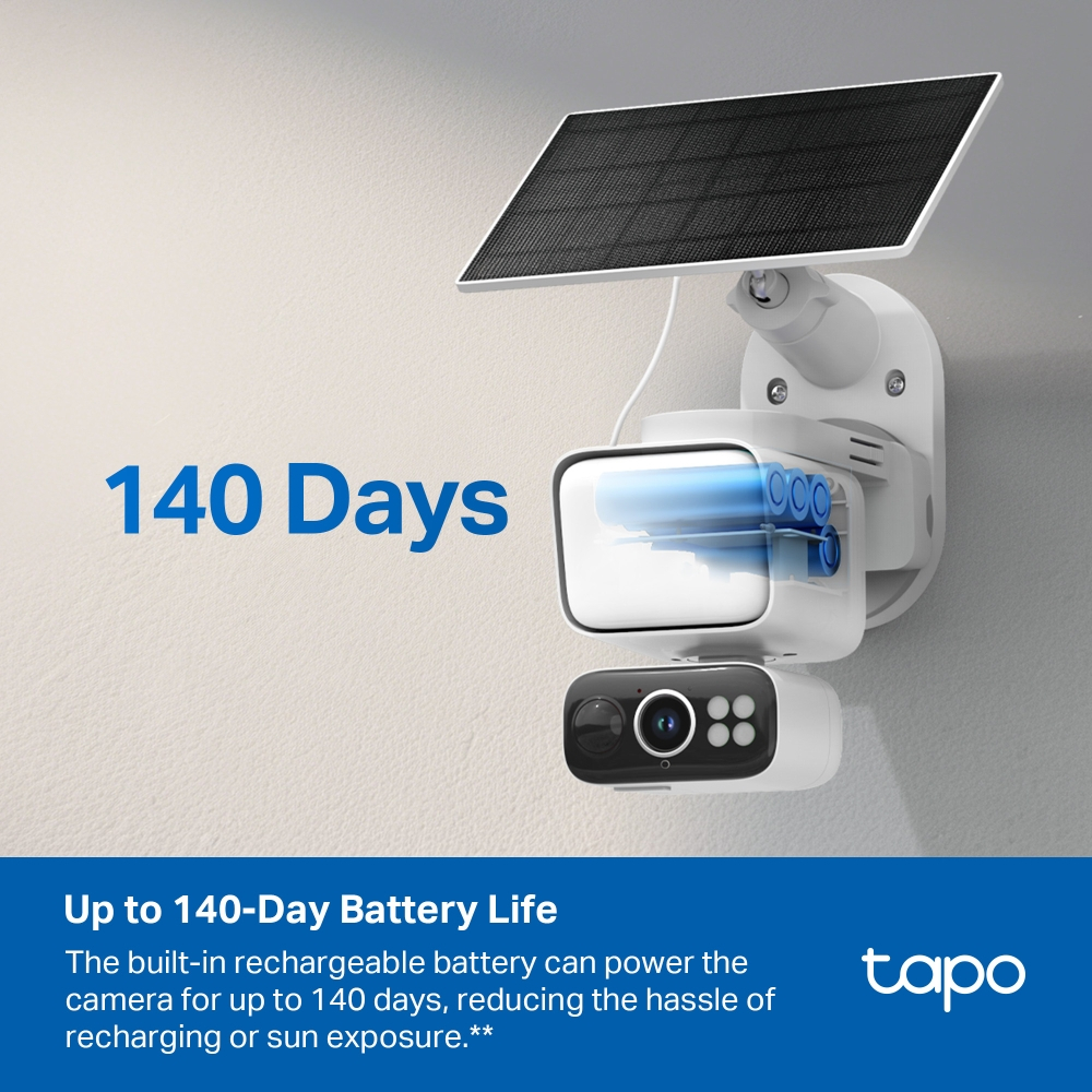 TP-Link Tapo C615F KIT 2K 3MP View Solar-Powered Floodlight Pan/Tilt ...