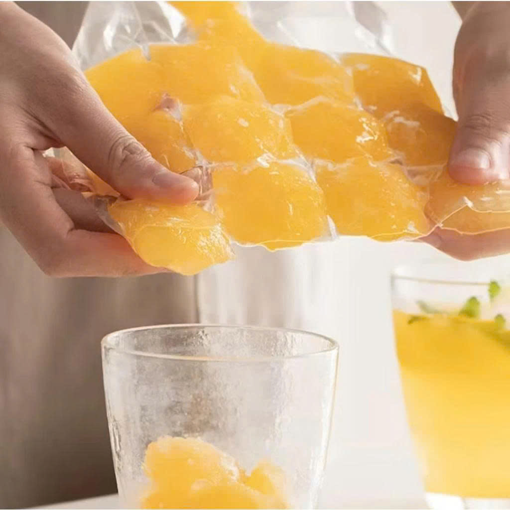 100PCS Disposable Ice Cube Bag 24 Grid – Ice Making Bags for Juice ...