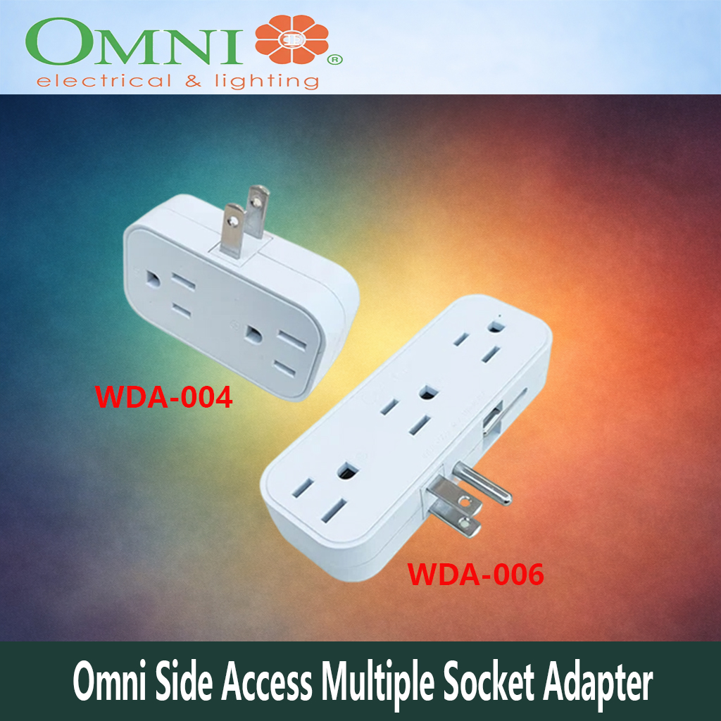 OMNI Multi Socket Adapter Universal Outlet Extender 3 4 6 Outlet Power ...