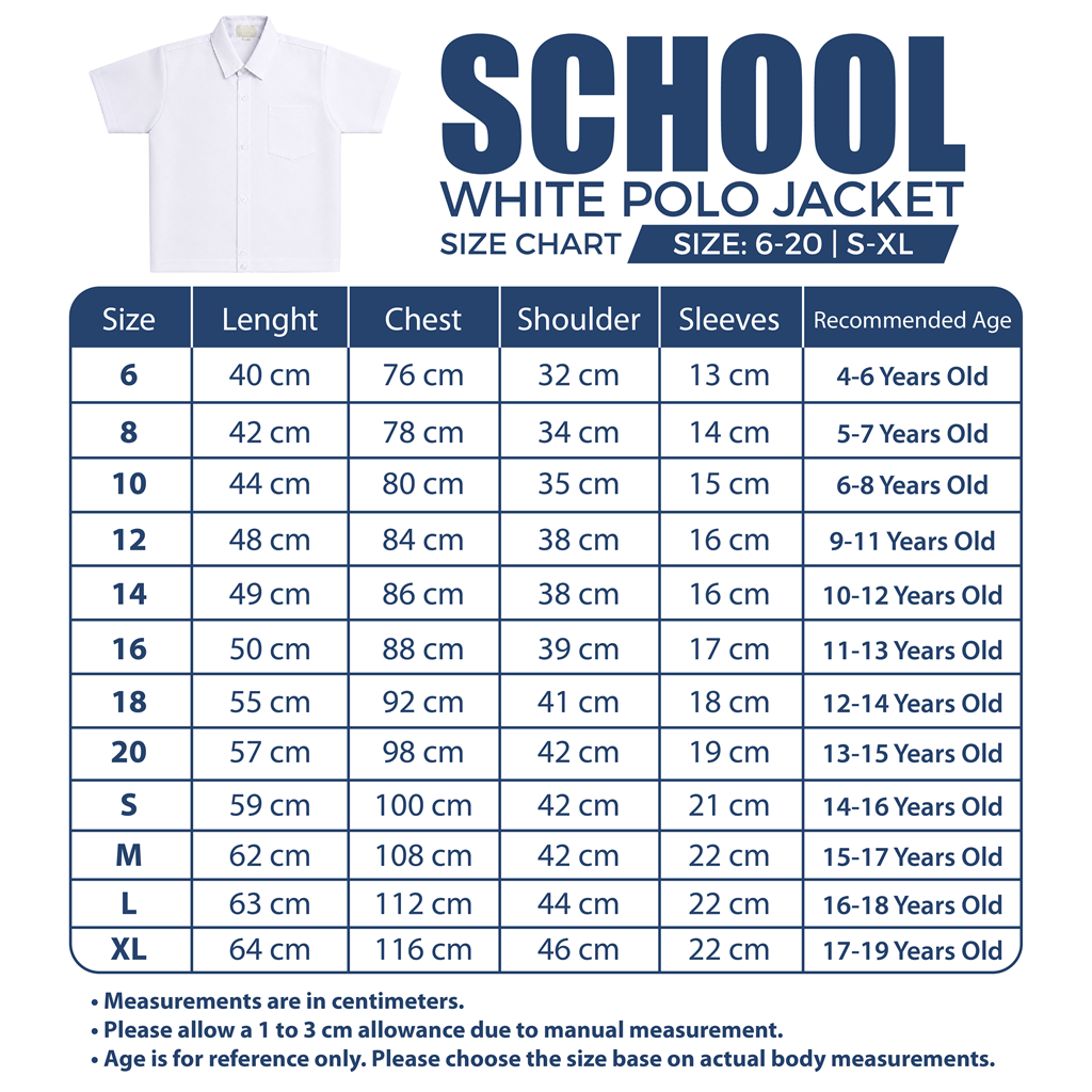 School Uniform Polo for Kids Boy Katrina White Polo Jacket and Straight ...