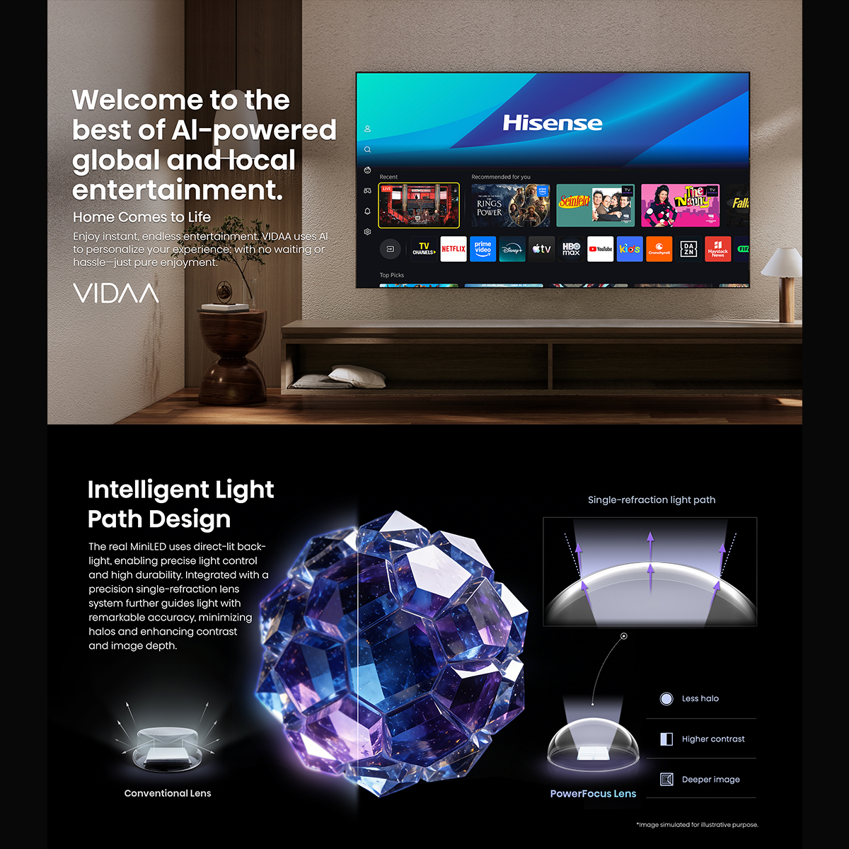 Hisense 55/65/75 inches Mini-LED ULED 4K Smart TV (U6SE Series) + Free ...