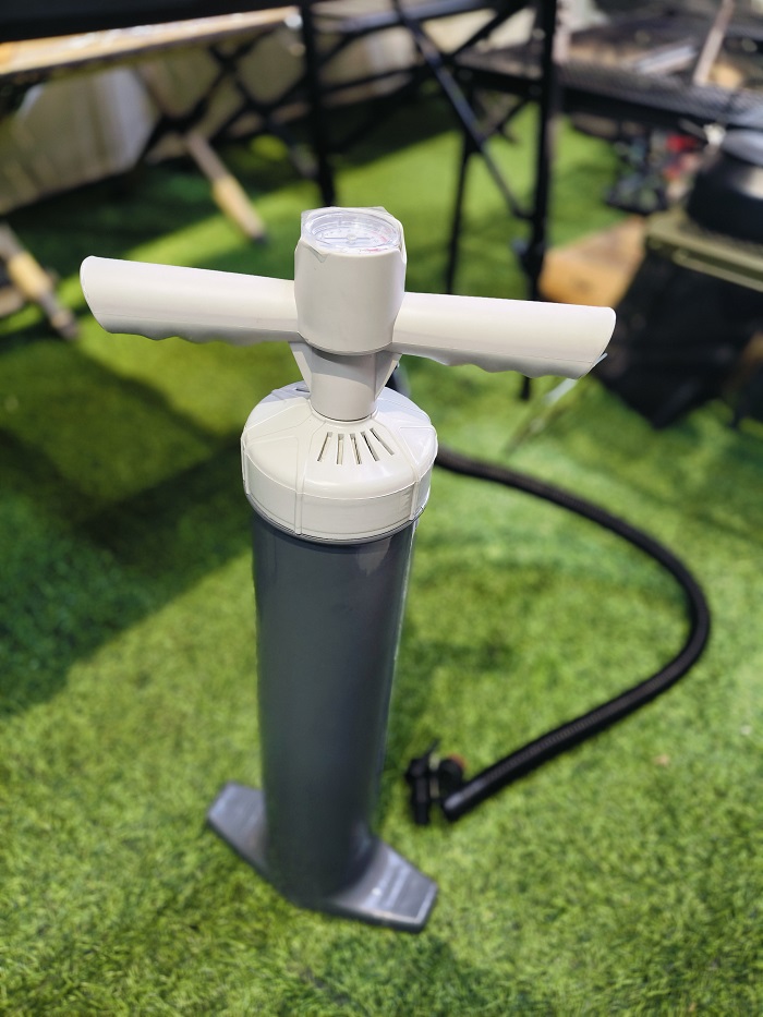 Manual Hand Pump with Pressure Gauge Easy Inflating for Tents & Air ...
