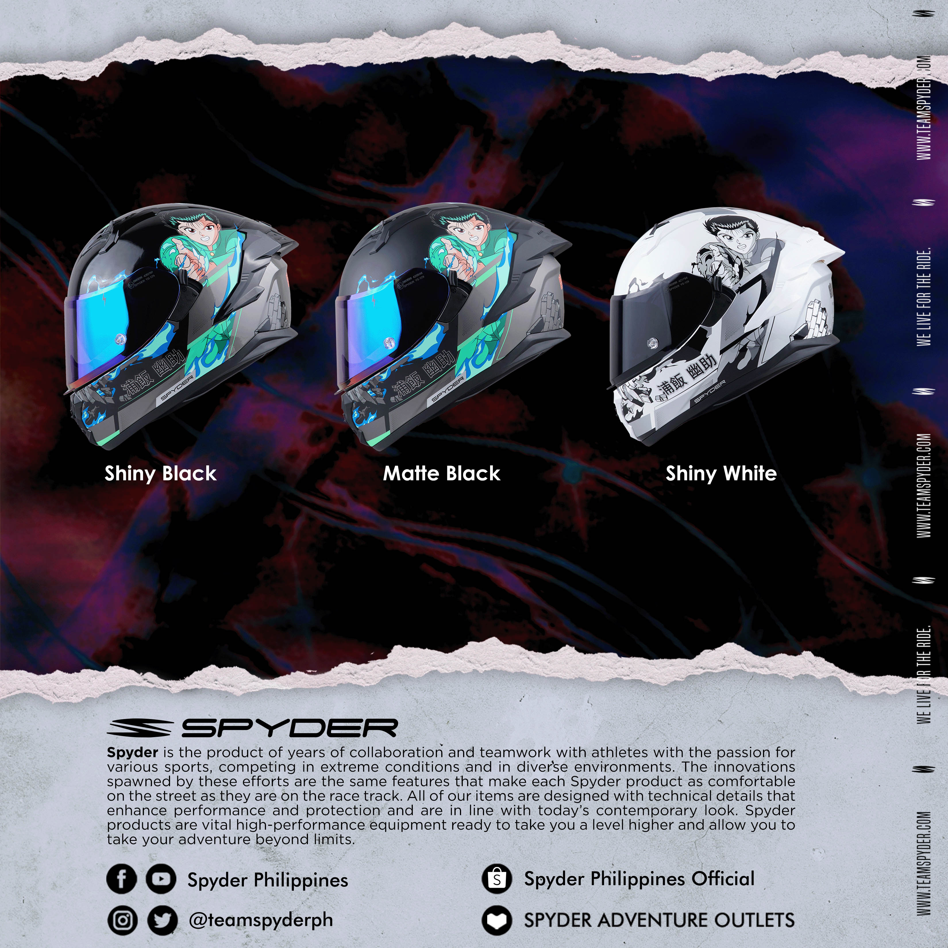 NEW RELEASE | SPYDER X YuYu Hakusho Rogue+ GD Yusuke SB Full Face ...