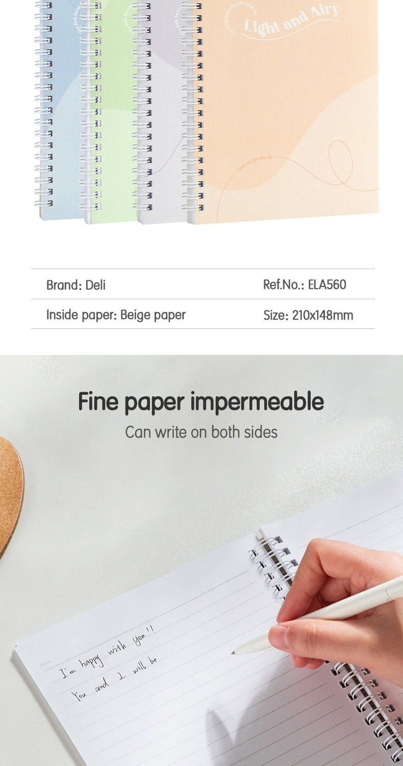 Deli 3/5/10PCS A5 Spring Spiral Notebook Set for elementary/high school ...