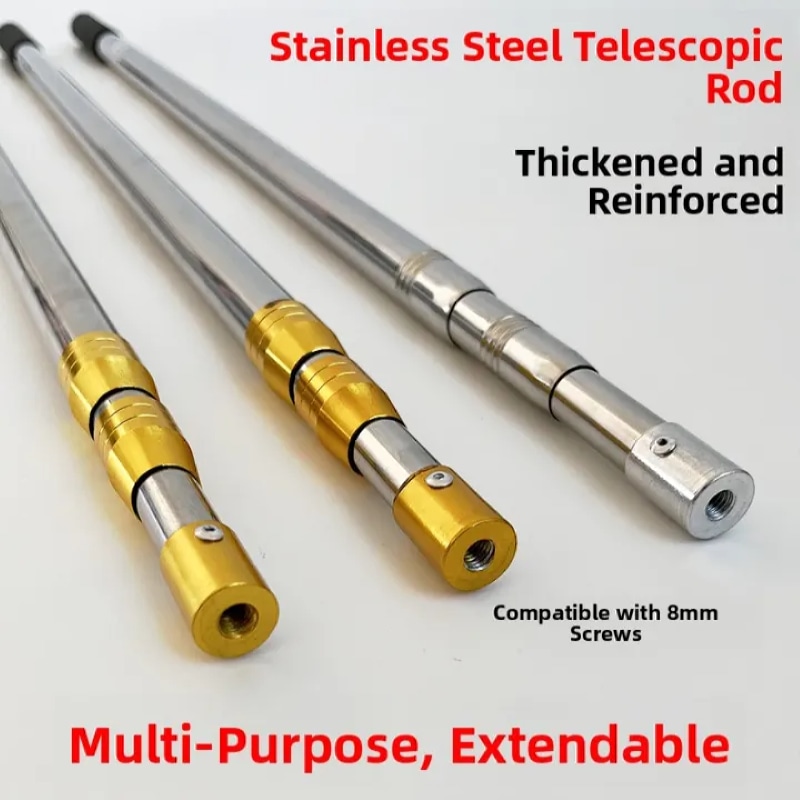 Stainless Steel Extendable Fishing Net Pole with Hook Positionable ...