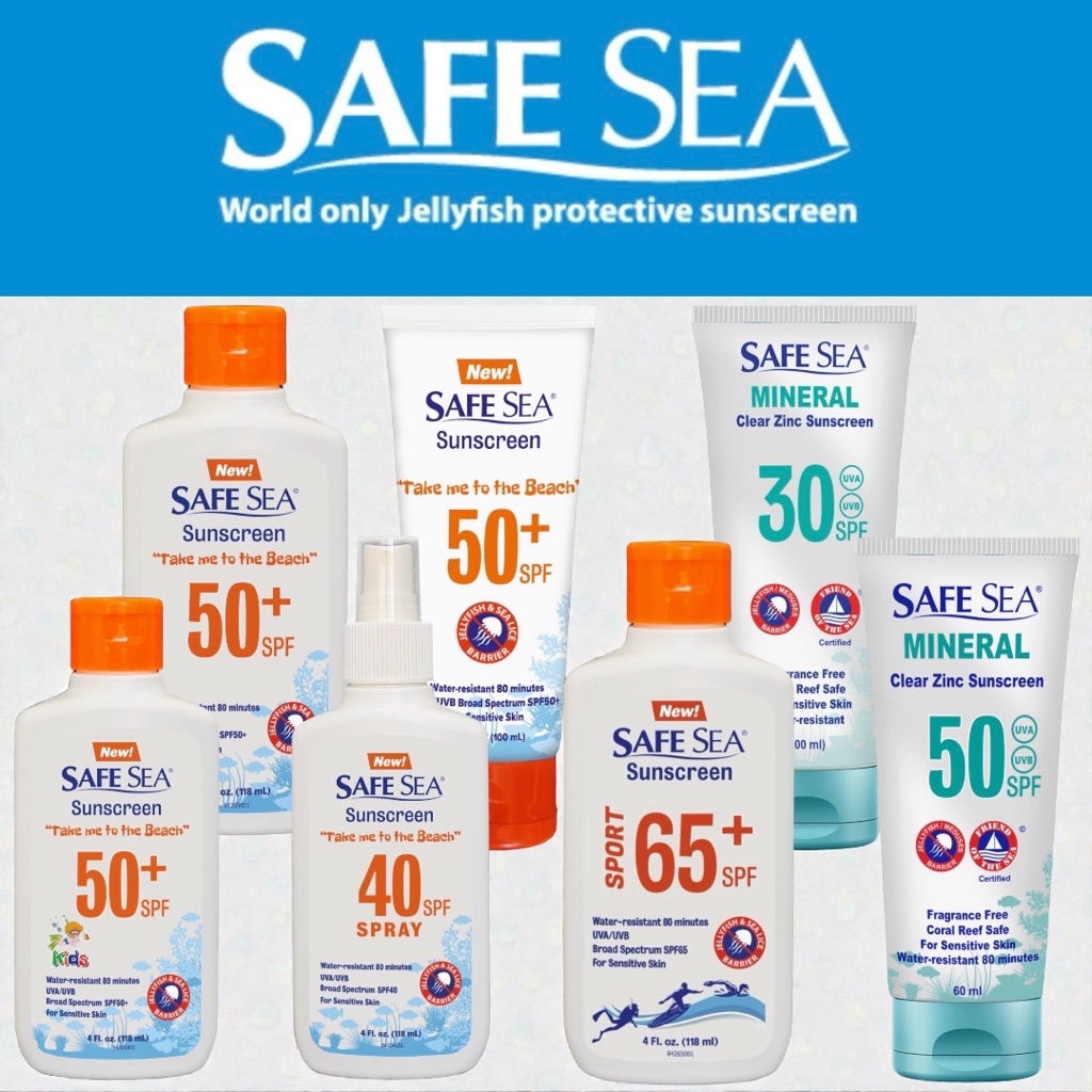 SAFE SEA Anti Jellyfish Sting and Sea Lice Protective Sunblock Lotion ...