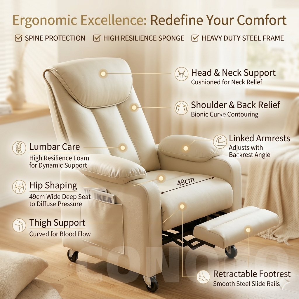 CONOCO Gaming chair Office Chair Lazy Sofa ChairBackrest Adjustable ...