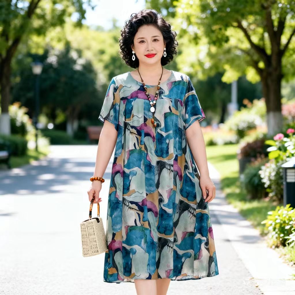 Cotton Women Casual Dress Plus Size M-3XL L6006-04 | Shopee Philippines