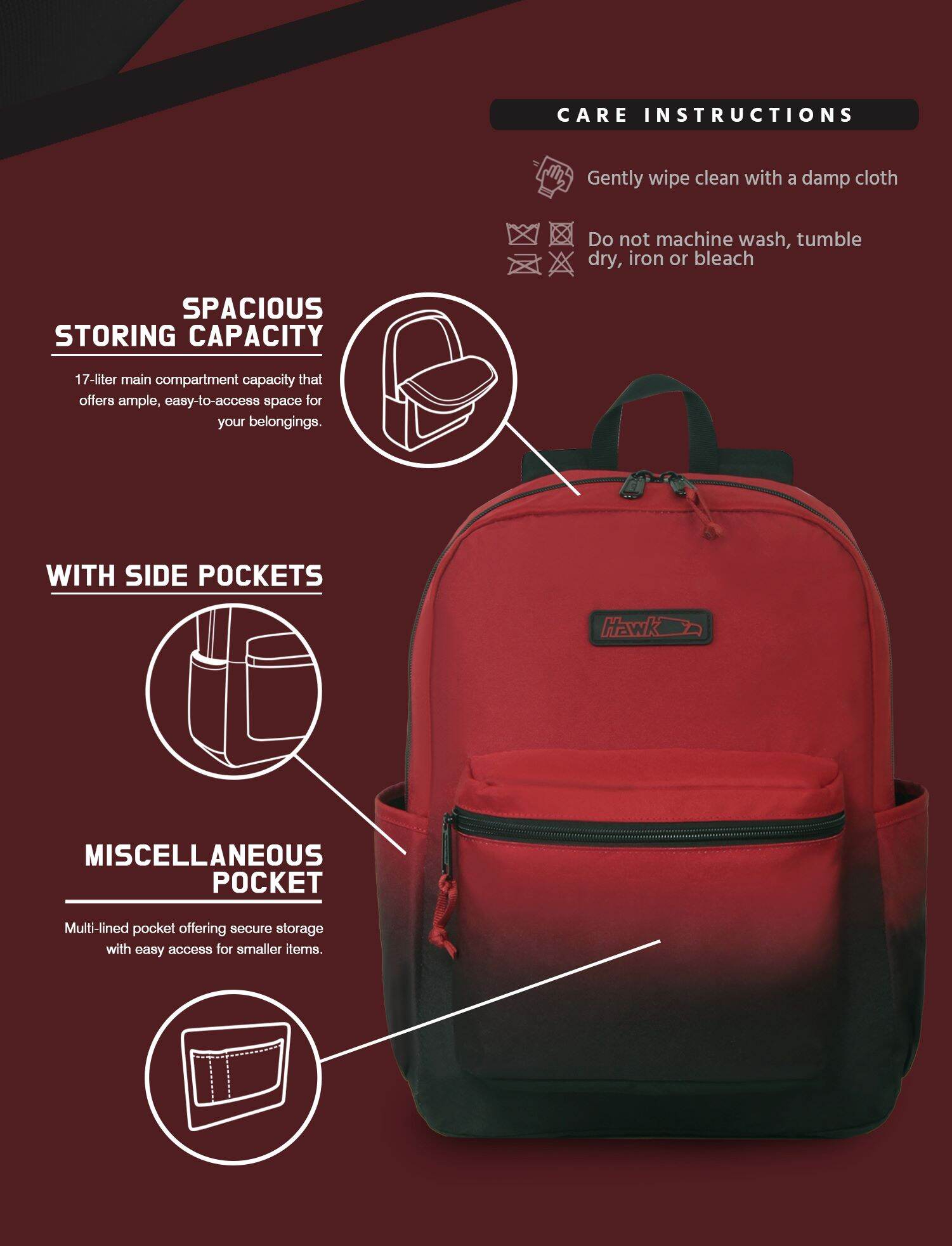 【HAWK MO ANG BEAT SALE!】Hawk 5955 Gradient Monopack Backpack with Side ...