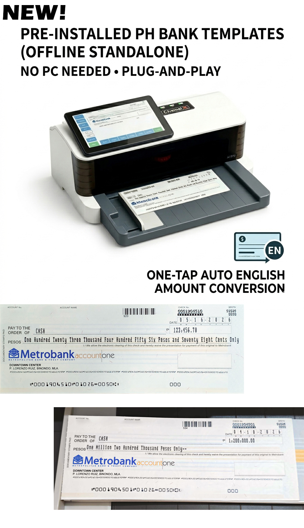 Intelligent Cheque Printer/Check Printer/Check writer/with free 2 ...