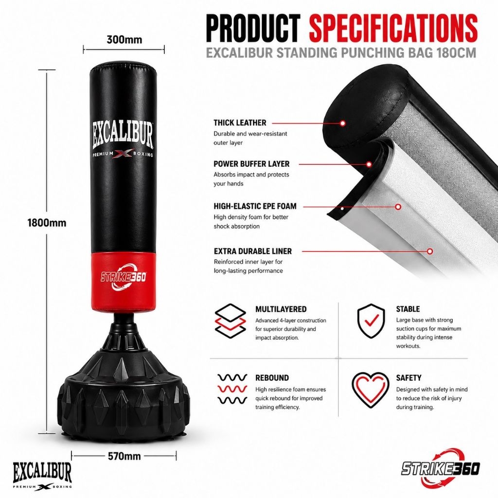 Excalibur Strike 360 Standing Punching Bag 1300-180 | Shopee Philippines