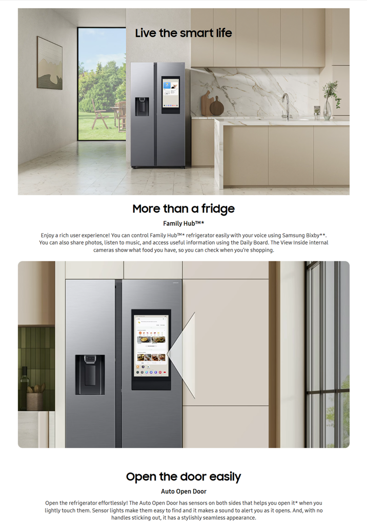 Samsung 20.9 cu.ft. Bespoke AI Side-by-Side Refrigerator All-around ...