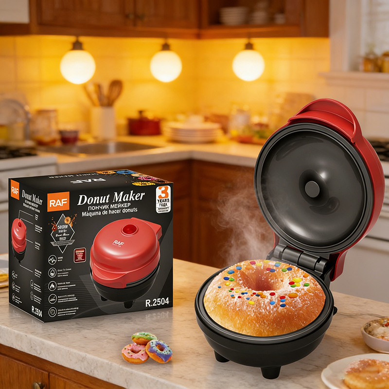 RAF Electric Donut Maker 1 Holes Round Mini Donut Mold Tool Non-Stick ...