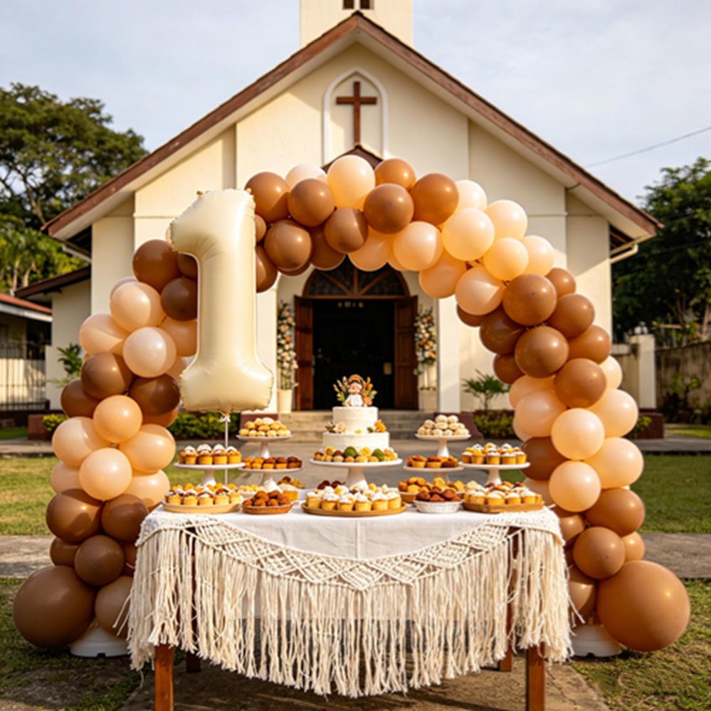 Boho Neutral Number Balloon Set Caramel Brown Balloons for Birthday ...