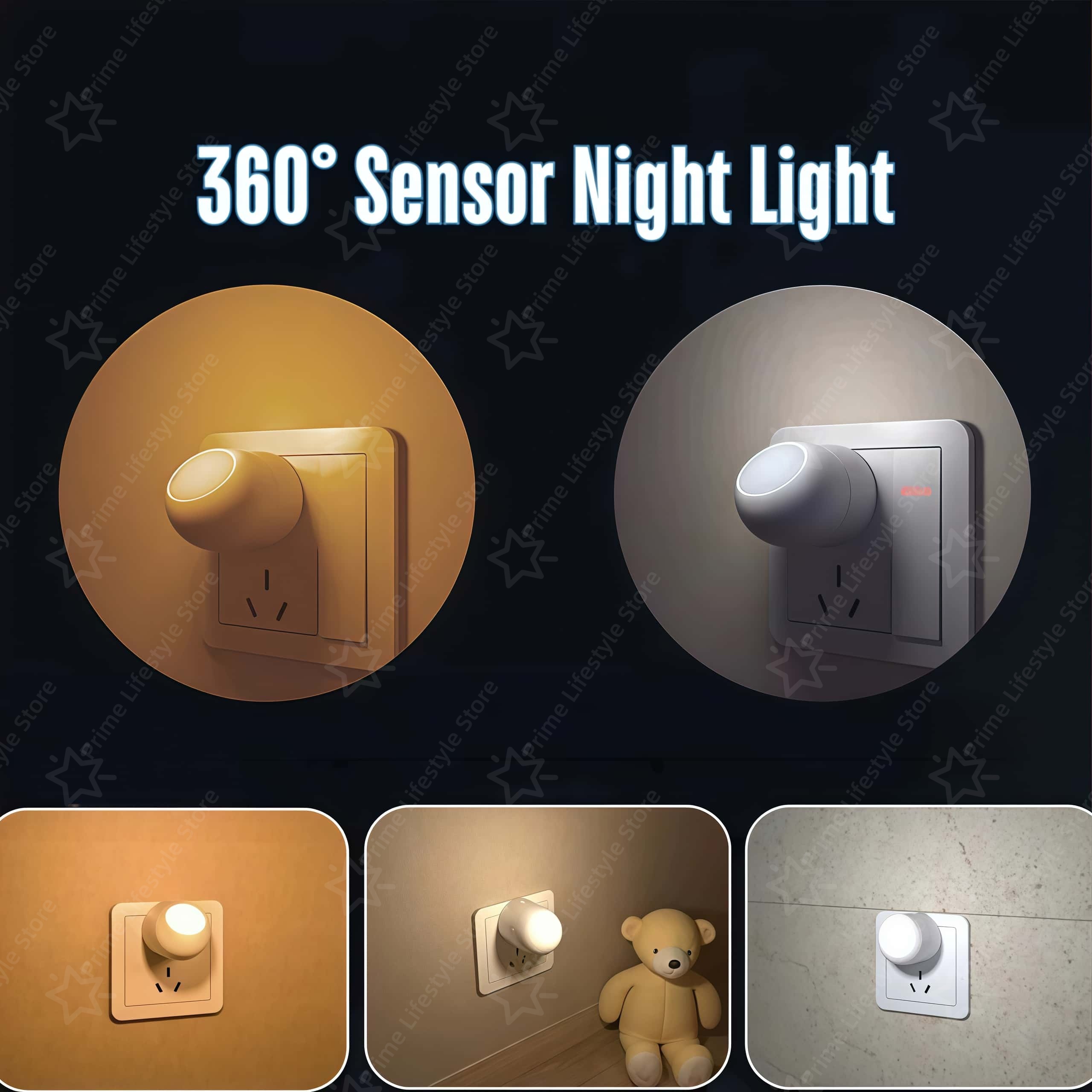 360° Sensor Night Light Eye Protection Reading Mini Lights Small Night ...
