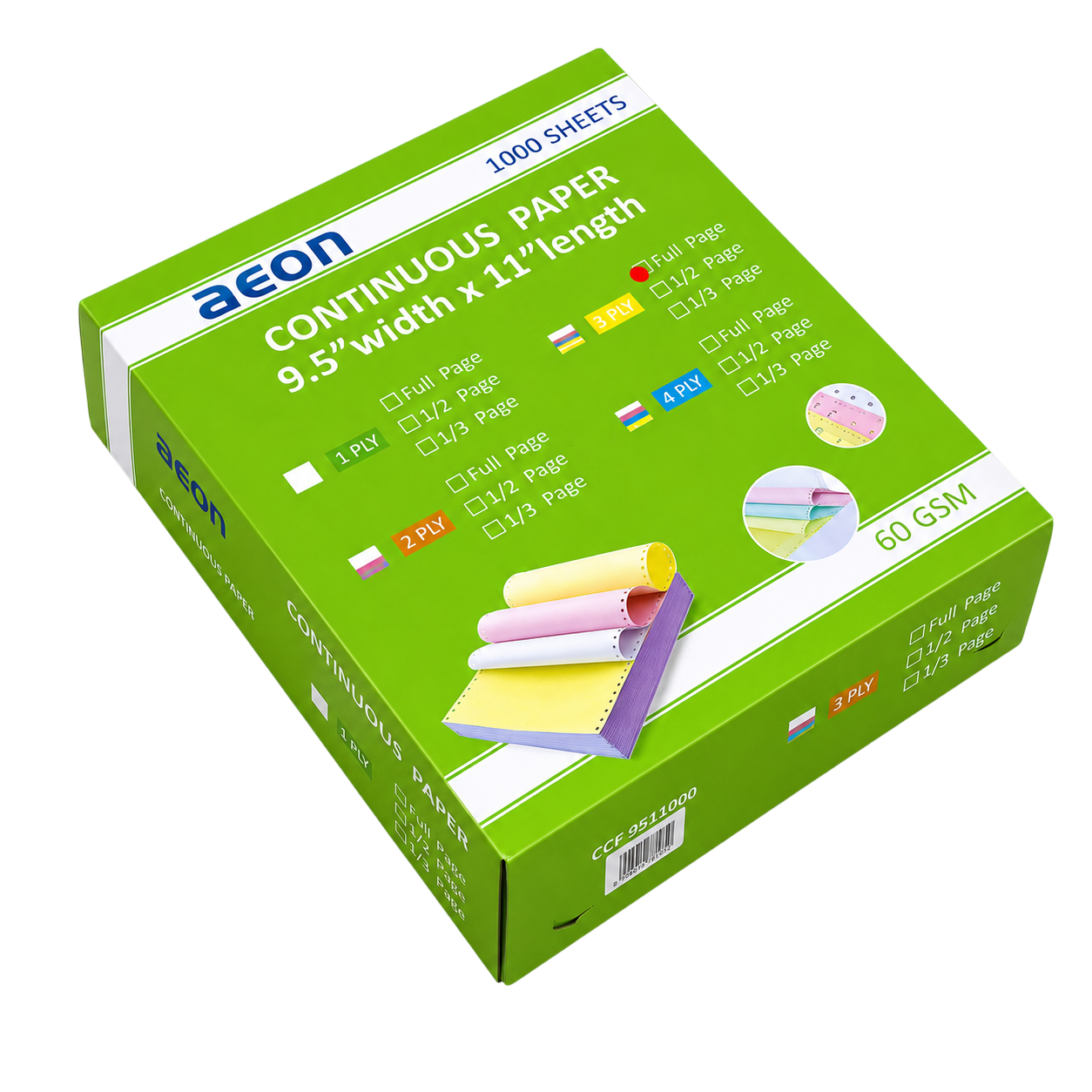 AEON 3Ply Carbonless Continuous Computer Form 60gsm Whole Page ...