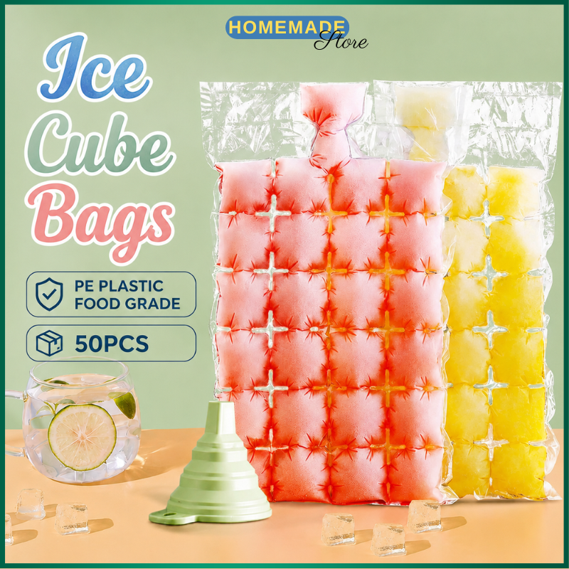 100PCS Disposable Ice Cube Bag 24 Grid – Ice Making Bags for Juice ...