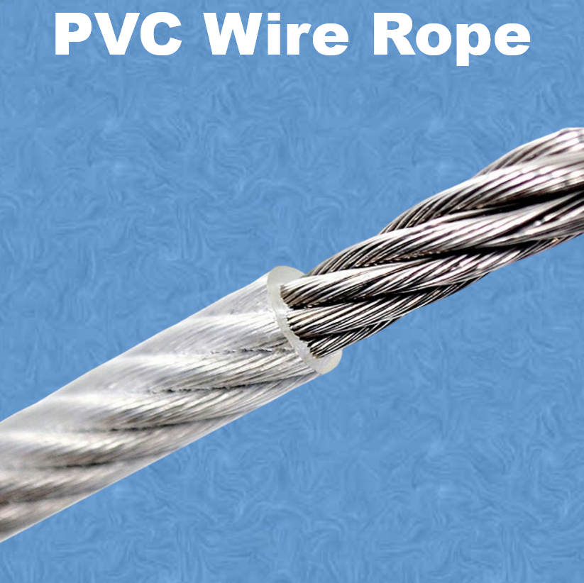 PVC Coated Wire Rope 2mm 10-30m Galvanized Core Plastic Coated Steel ...
