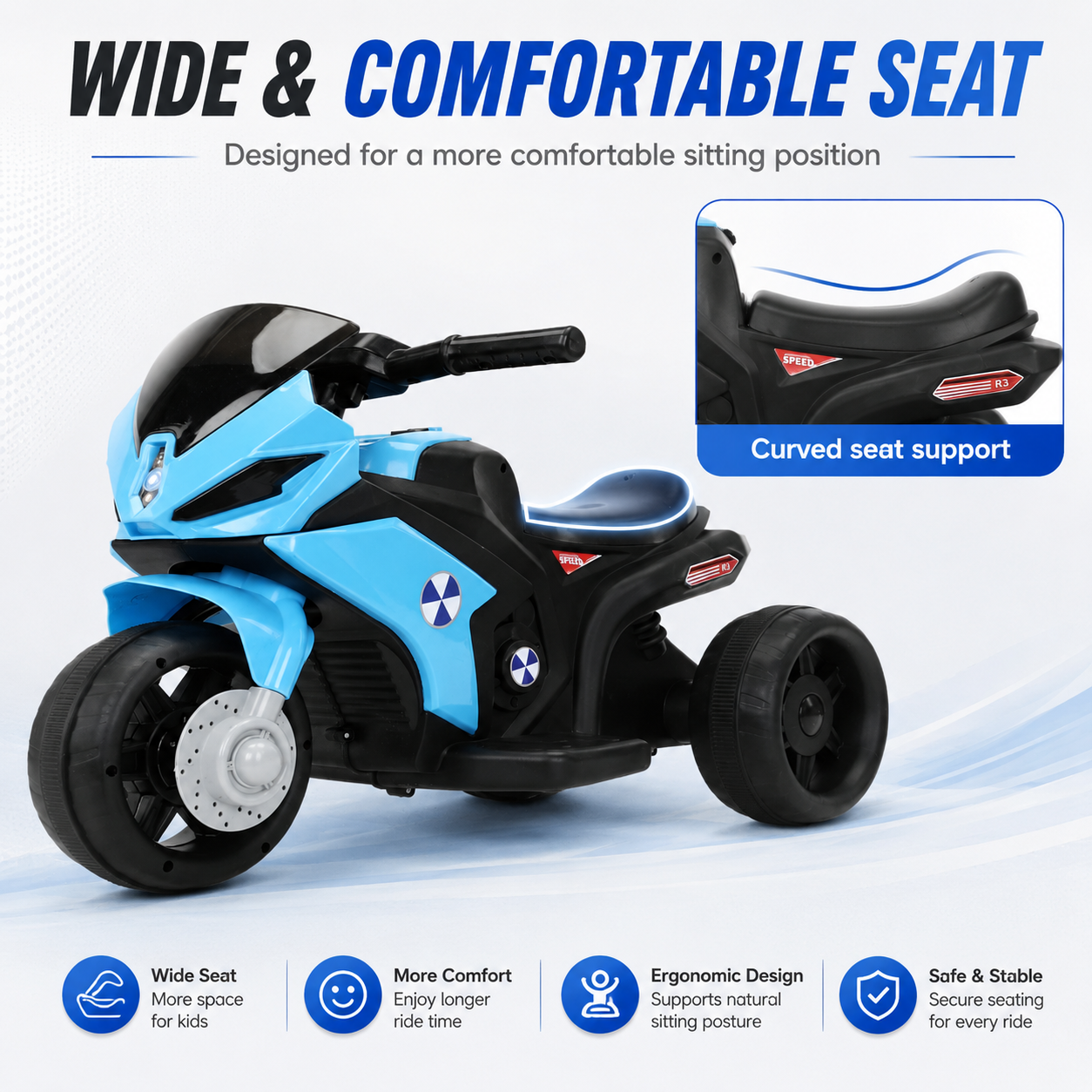 Motor for kids electric rechargeable battery motorbike for kids music ...