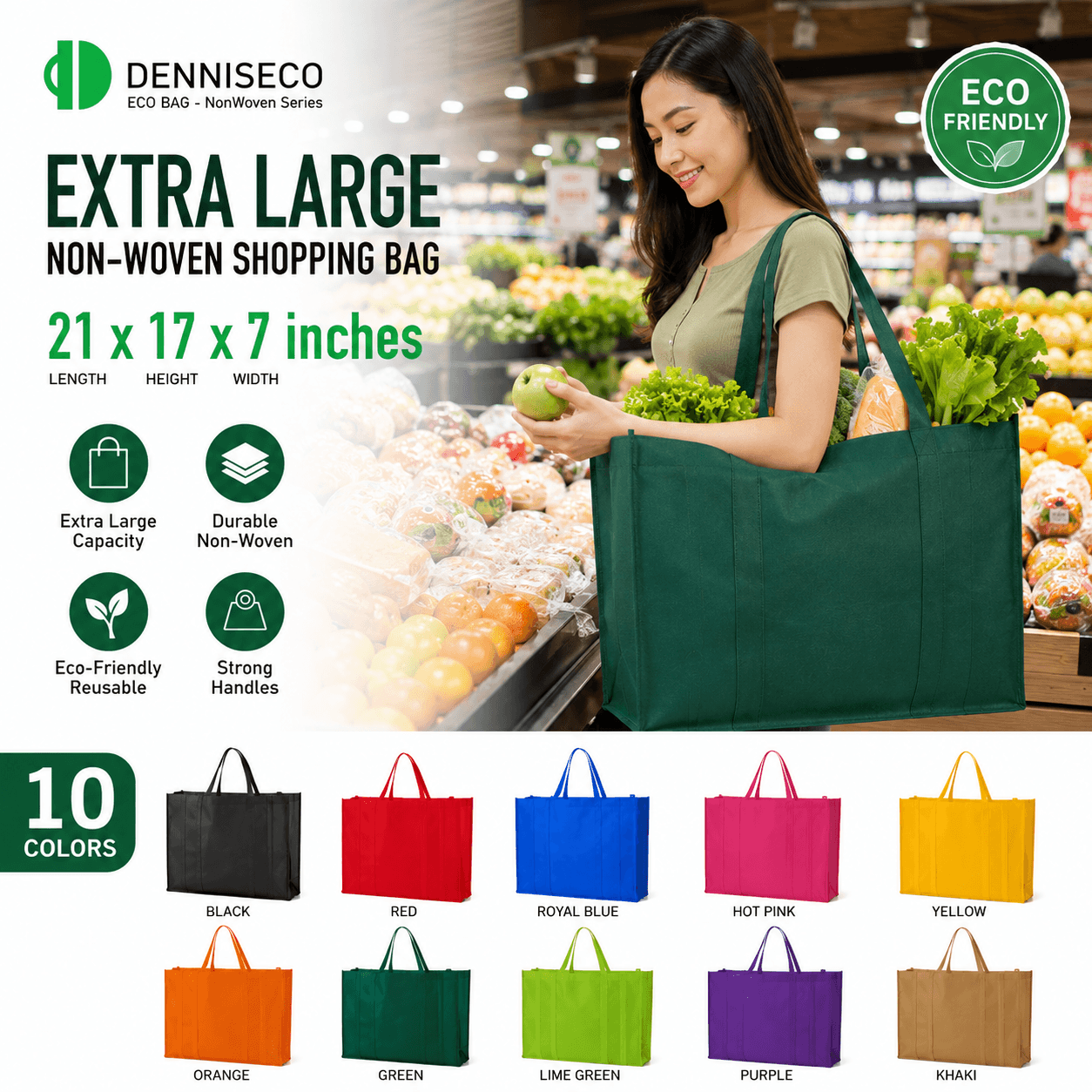 Eco Bag Long Handle XXL big size Plain Non-woven Shopping Storage ...
