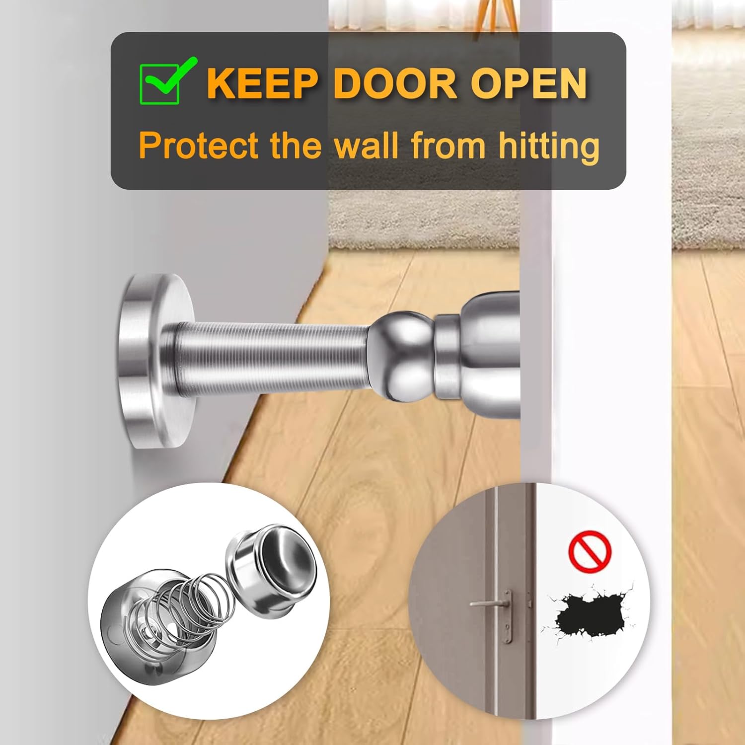 2pcs Door Stopper Magnetic Stainless Door Holder For Indoor Home Office ...