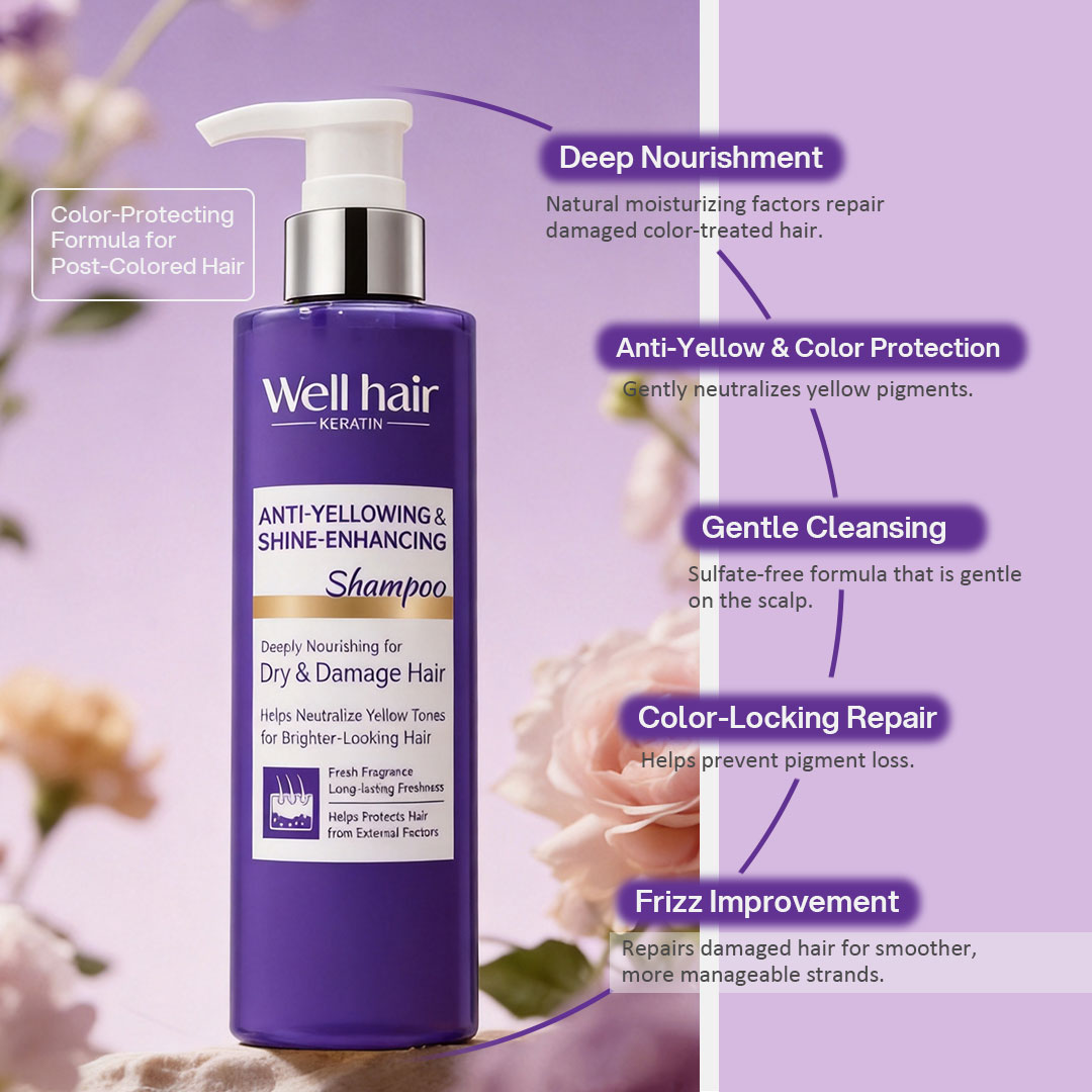 Bremod Well Hair Anti Yellowing Shine Enhancing Shampoo For Blonde Gray ...