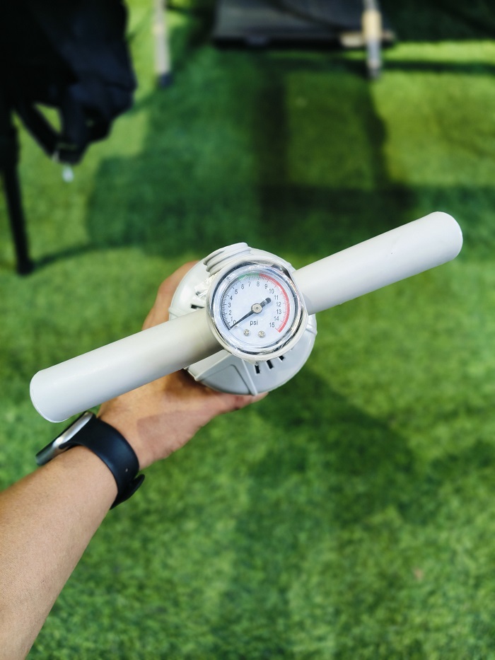 Manual Hand Pump with Pressure Gauge Easy Inflating for Tents & Air ...