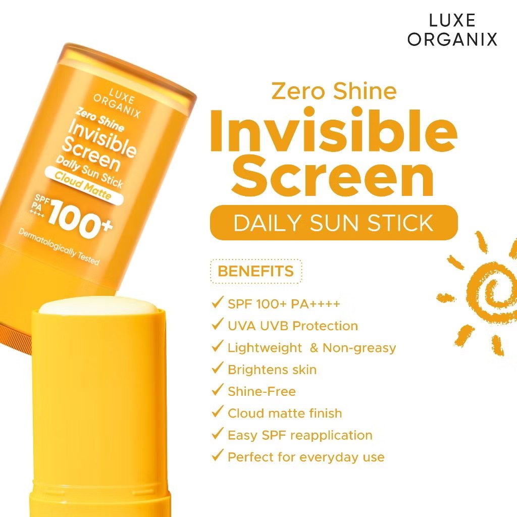 LUXE ORGANIX Zero Shine Invisible Screen Daily Sun Stick SPF100 ...