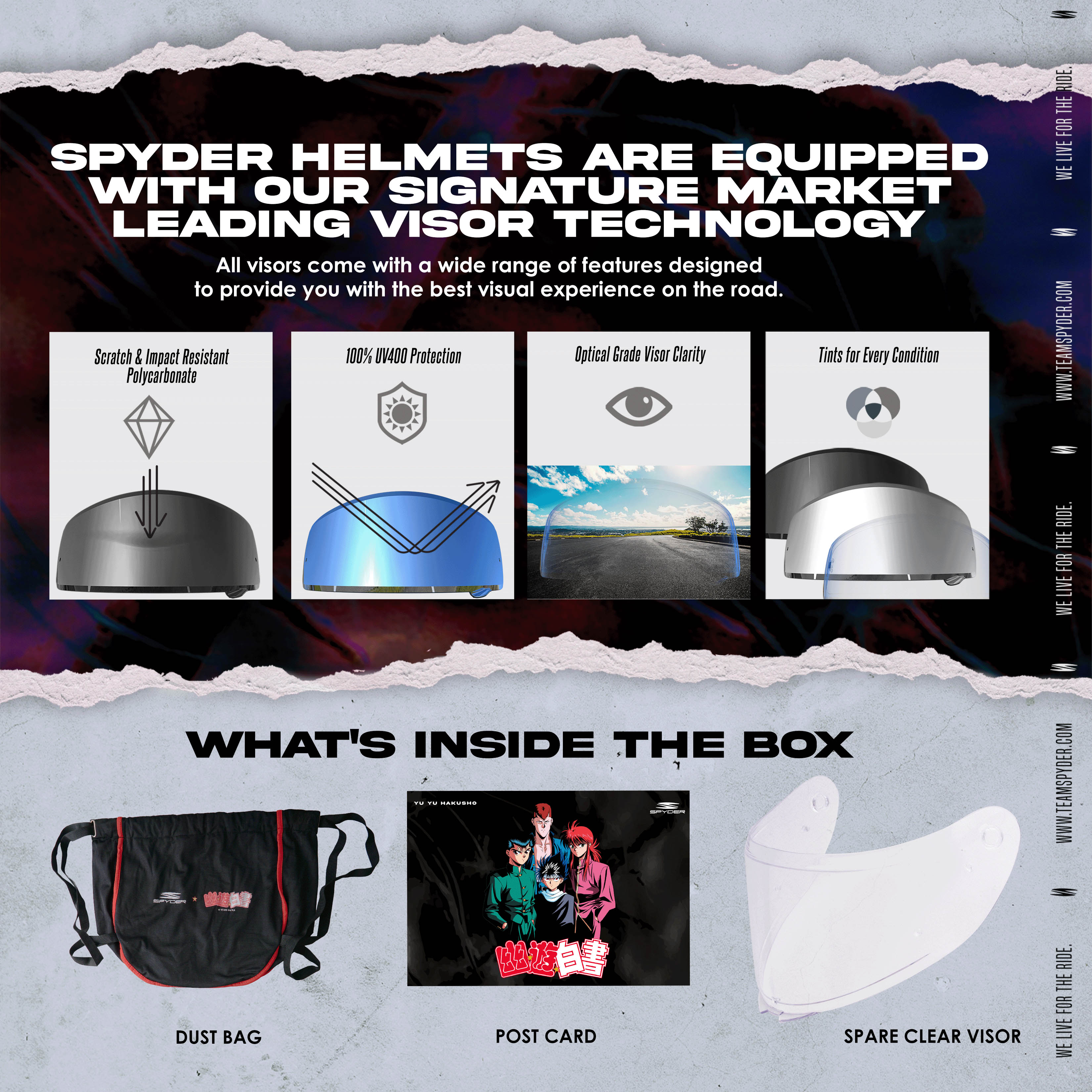 NEW RELEASE | SPYDER X YuYu Hakusho Rogue+ GD Yusuke SB Full Face ...