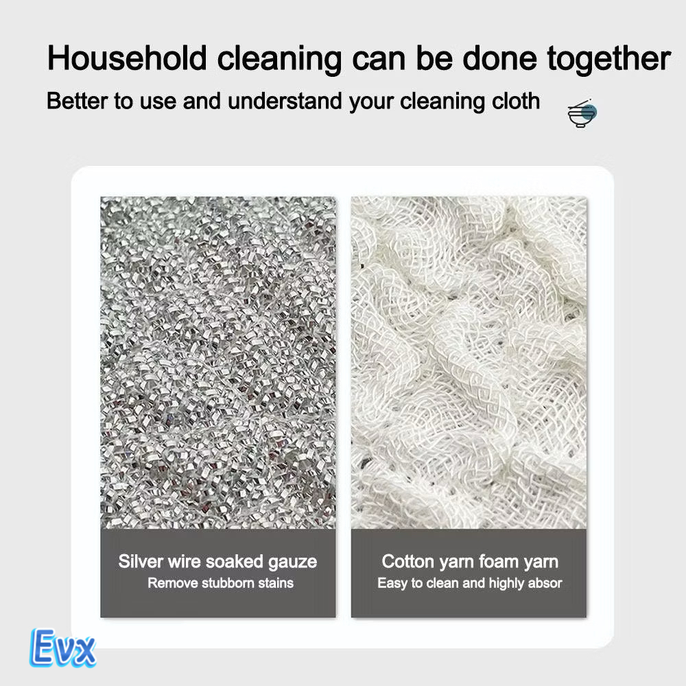 EVX 5pcs Double-sided steel wool cleaning cloth gentle on pots pans non ...