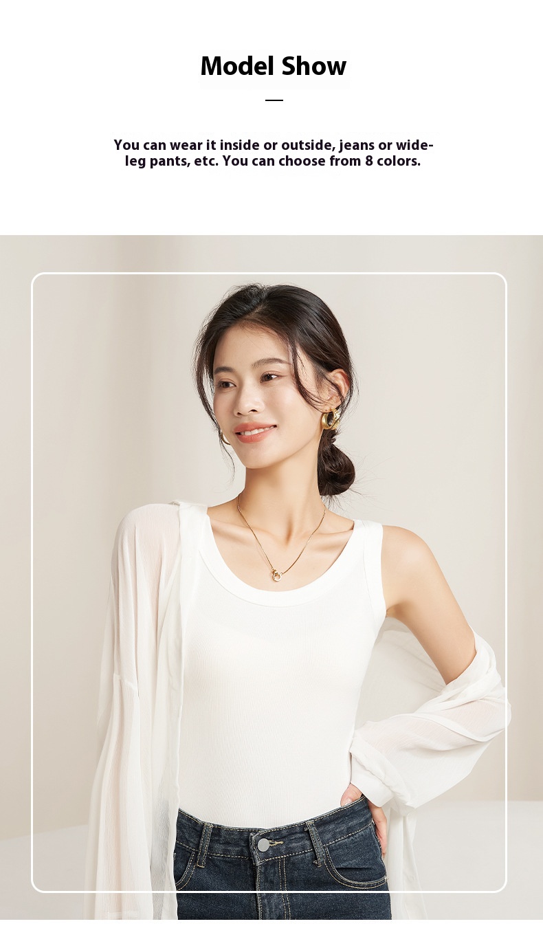 This top features built-in padding and a square neckline design with ...