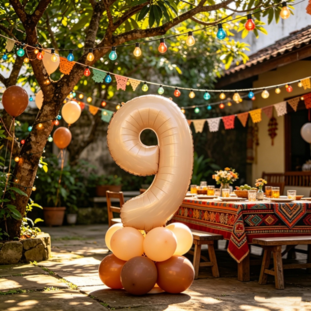 Boho Neutral Number Balloon Set Caramel Brown Balloons for Birthday ...