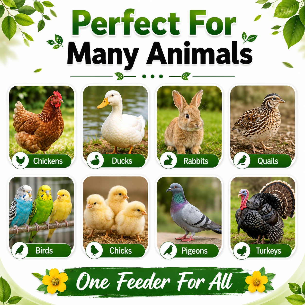 10PCS Hanging Feeder Cup Bird Waterer For Chickens, Birds, Rabbits Pets ...