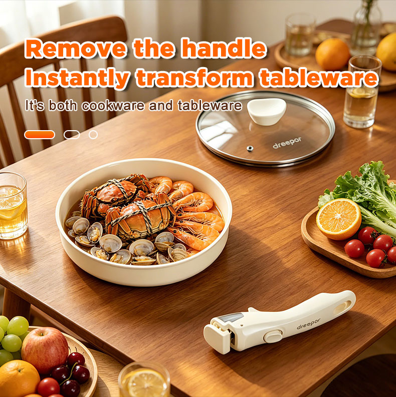 Dreepor Detachable Handle Cookware Set Non Stick Frying Pan Sauce Pot ...