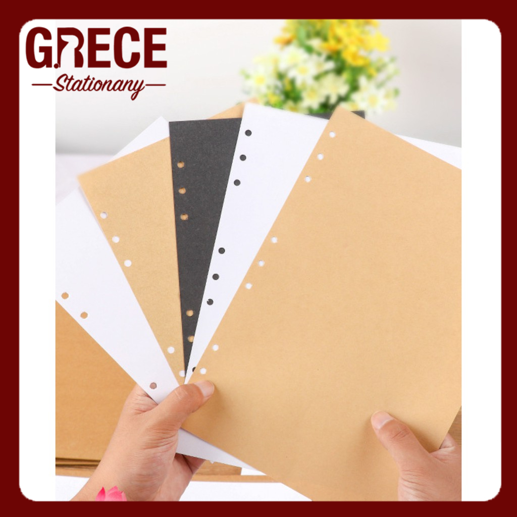 Black Pages Refill loose leaf (Thick paper) 6 holes A5/ 9 holes B5 ...
